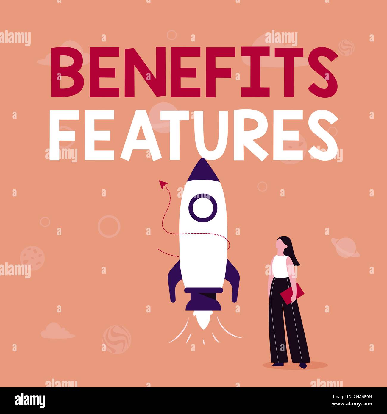 Sign displaying Benefits Features. Business idea Making a product stand ...