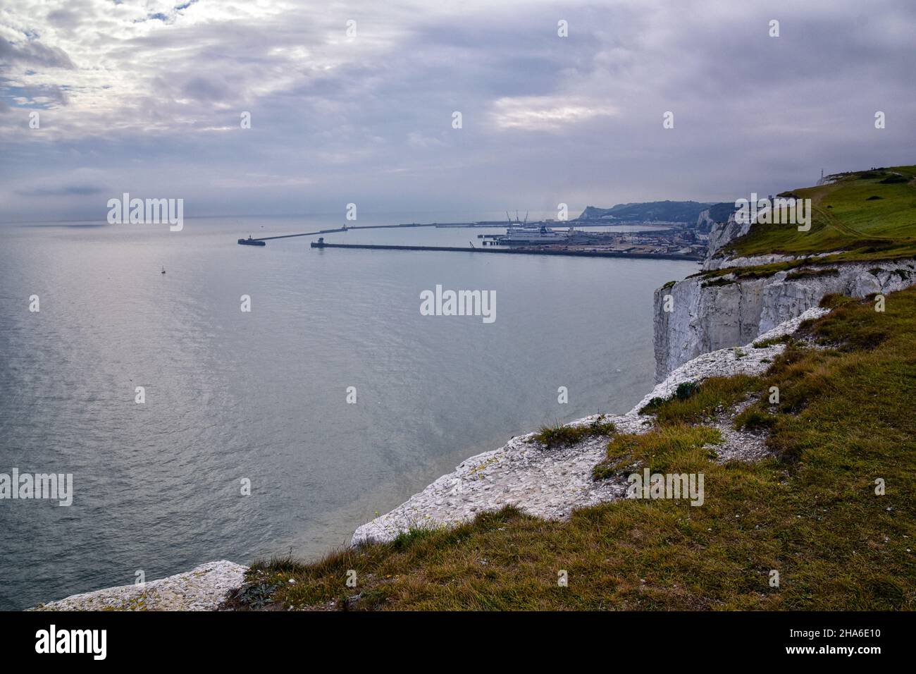 White Cliffs of Dover. Close up detailed landscape view of the cliffs ...