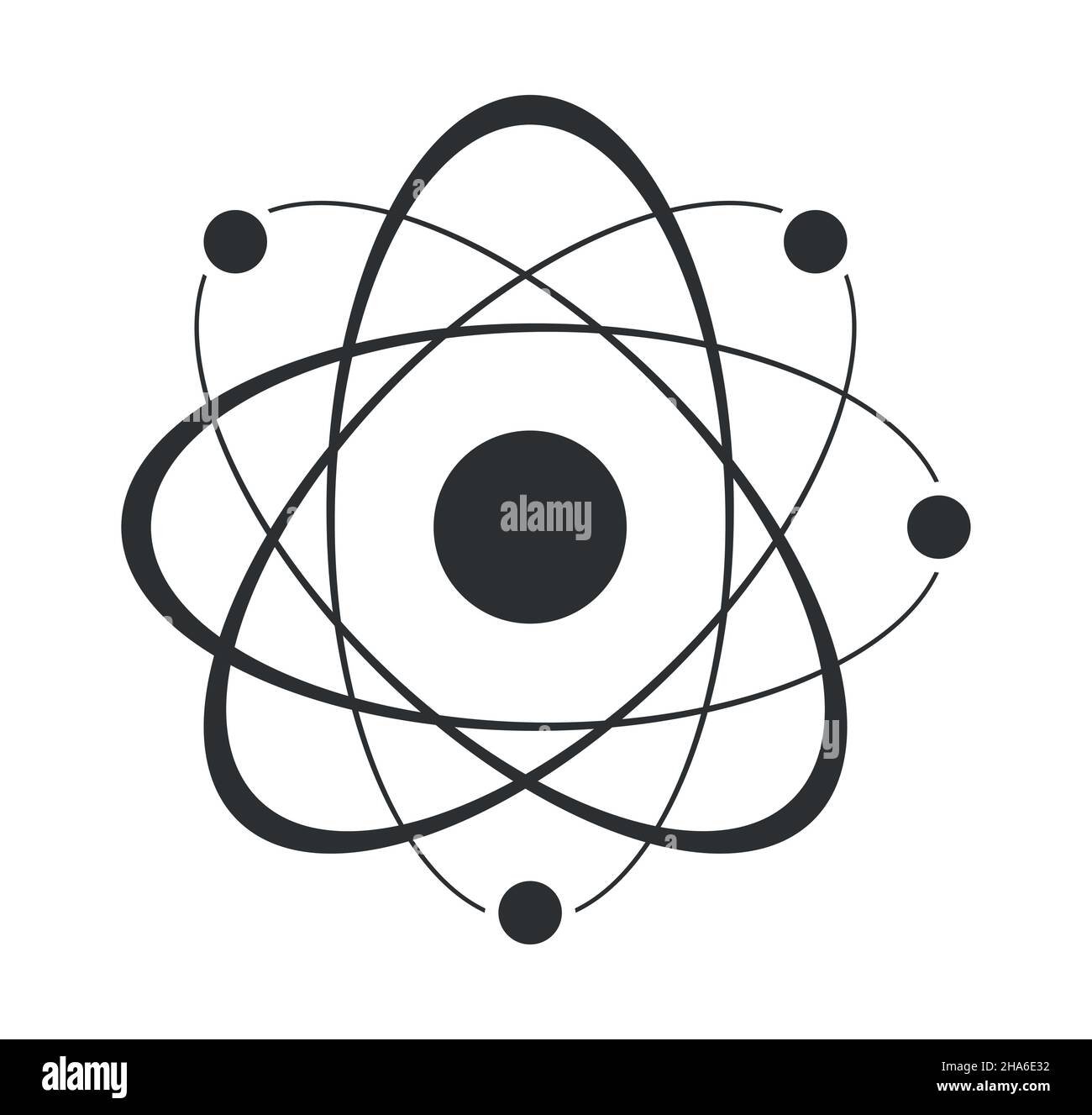 Atom icon in flat design. Set molecule symbol or atom symbol isolated ...