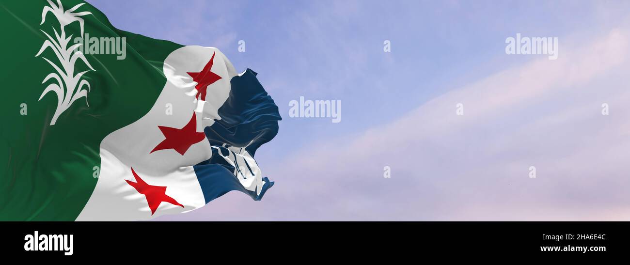 flag of county Ascension Parish, Louisiana , USA at cloudy sky ...
