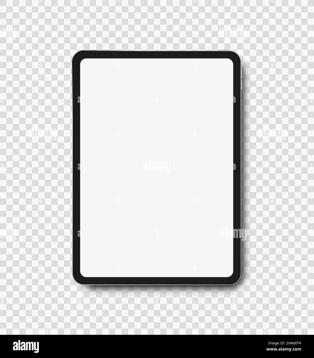 Realistic black Tablet. Front Display View. High Detailed Device Mockup ...