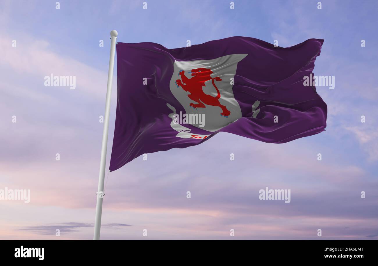 flag of county Talbot, Maryland , USA at cloudy sky background on ...