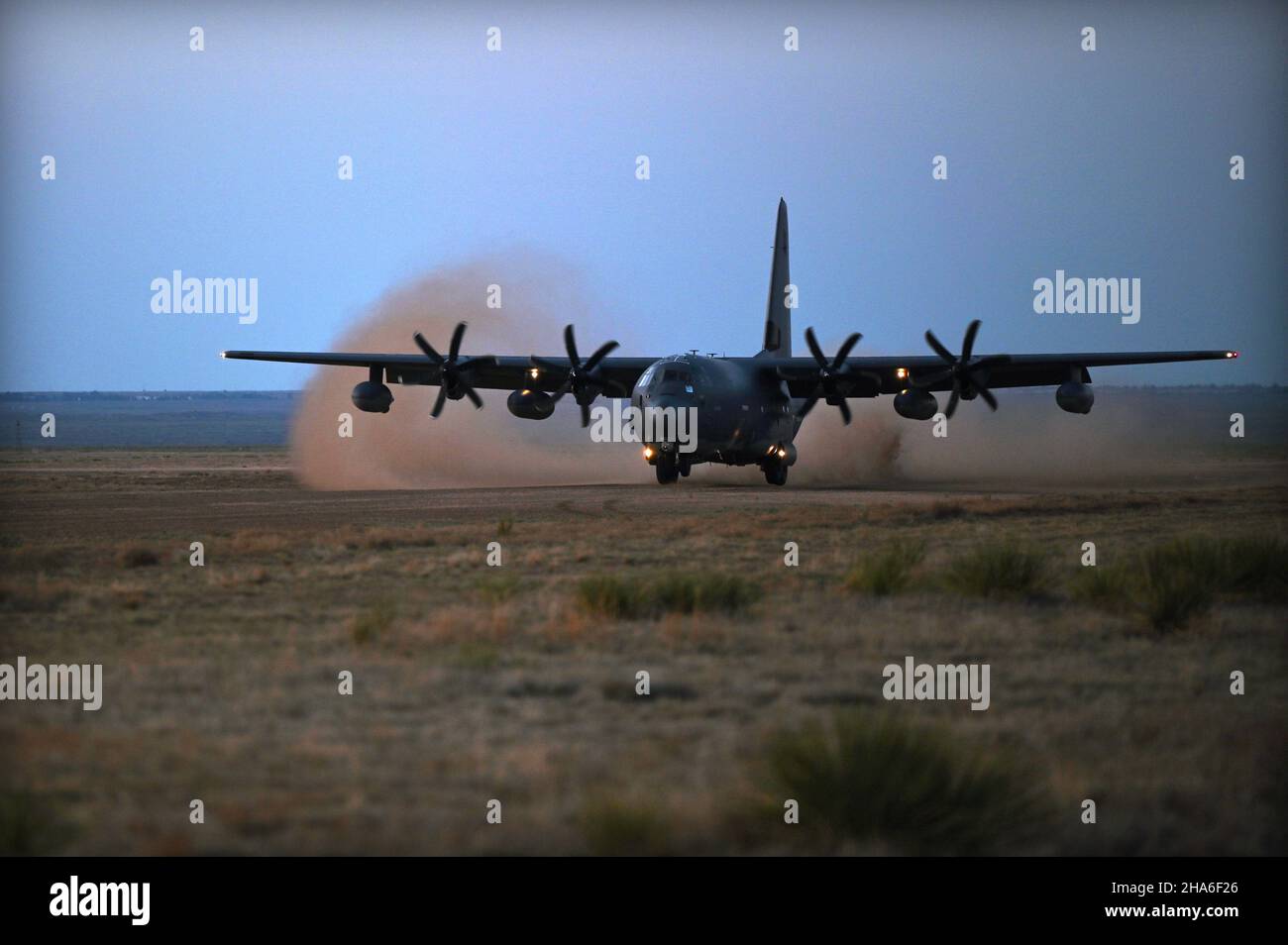 A U.S. Air Force MC-130J Commando II transport aircraft from the 27th ...