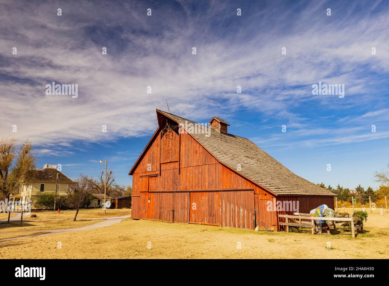 Sunny view of the Harn Homestead landmark at Oklahoma Stock Photo - Alamy