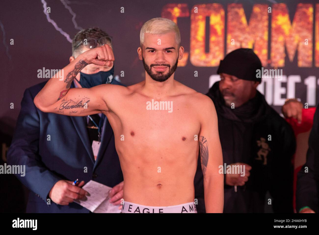 December 10, 2021: NEW YORK, NY - DECEMBER 10: John Bauza makes weight ...