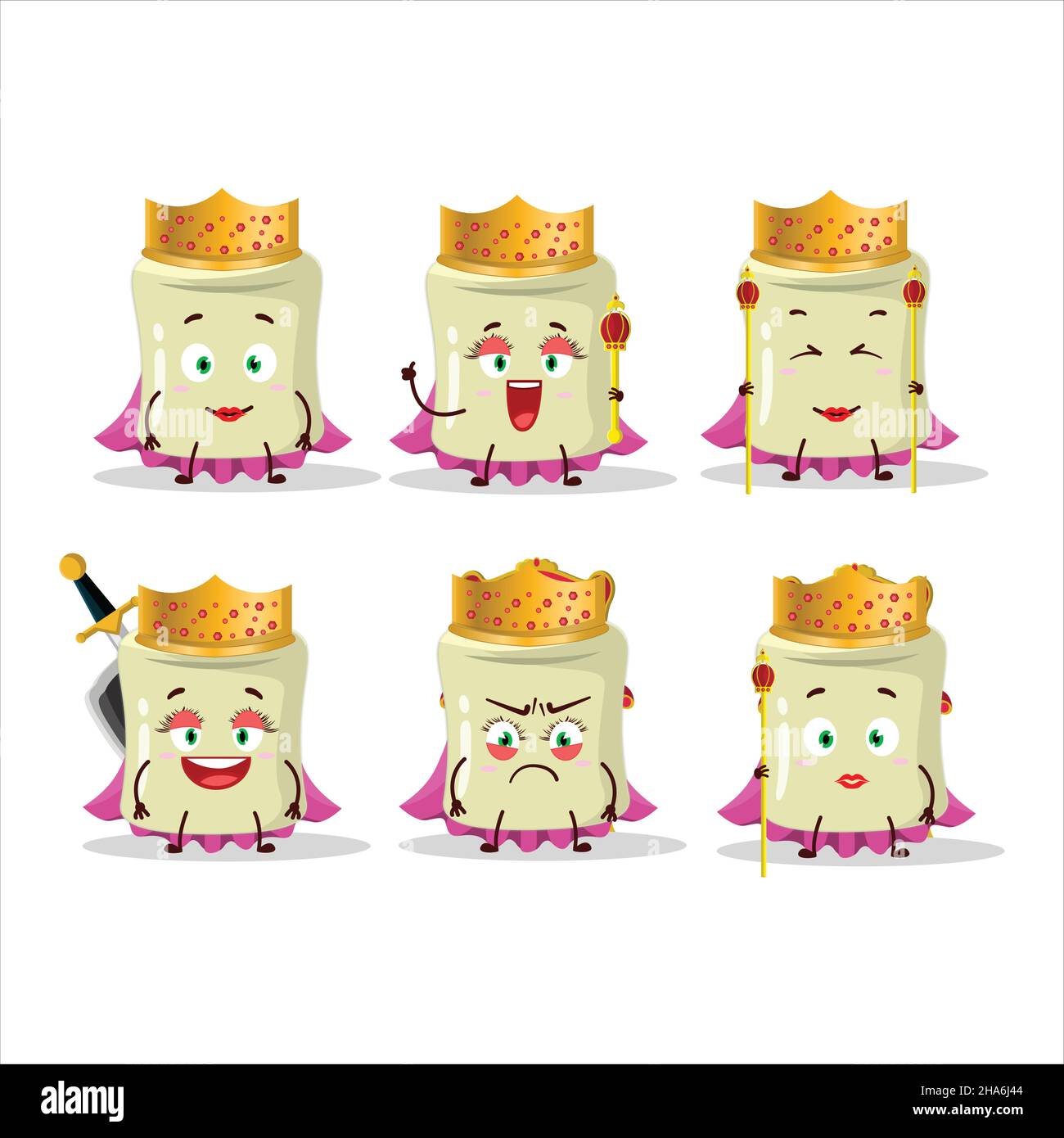 Queen and her magic clothes cartoon of banana marshmallow wearing tiara ...