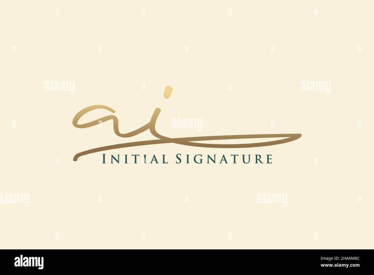 AI Letter Signature Logo Template elegant design logo. Hand drawn ...