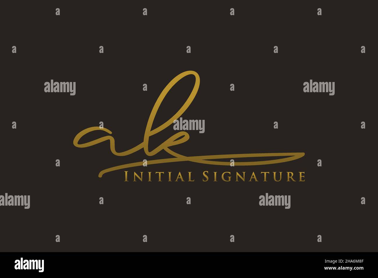 AK Letter Signature Logo Template elegant design logo. Hand drawn ...