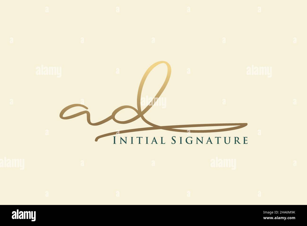 AD Letter Signature Logo Template elegant design logo. Hand drawn ...