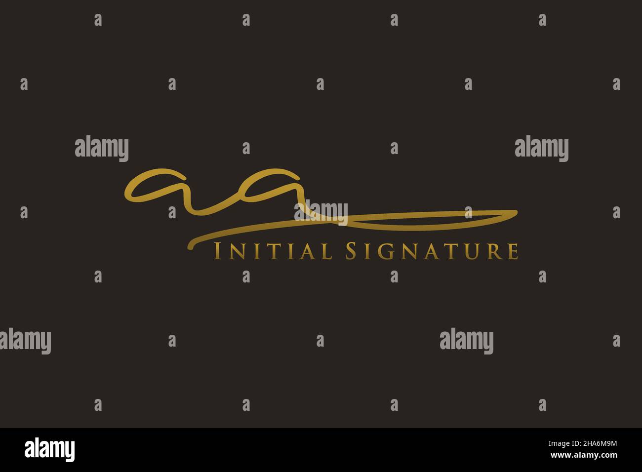 AA Letter Signature Logo Template elegant design logo. Hand drawn ...