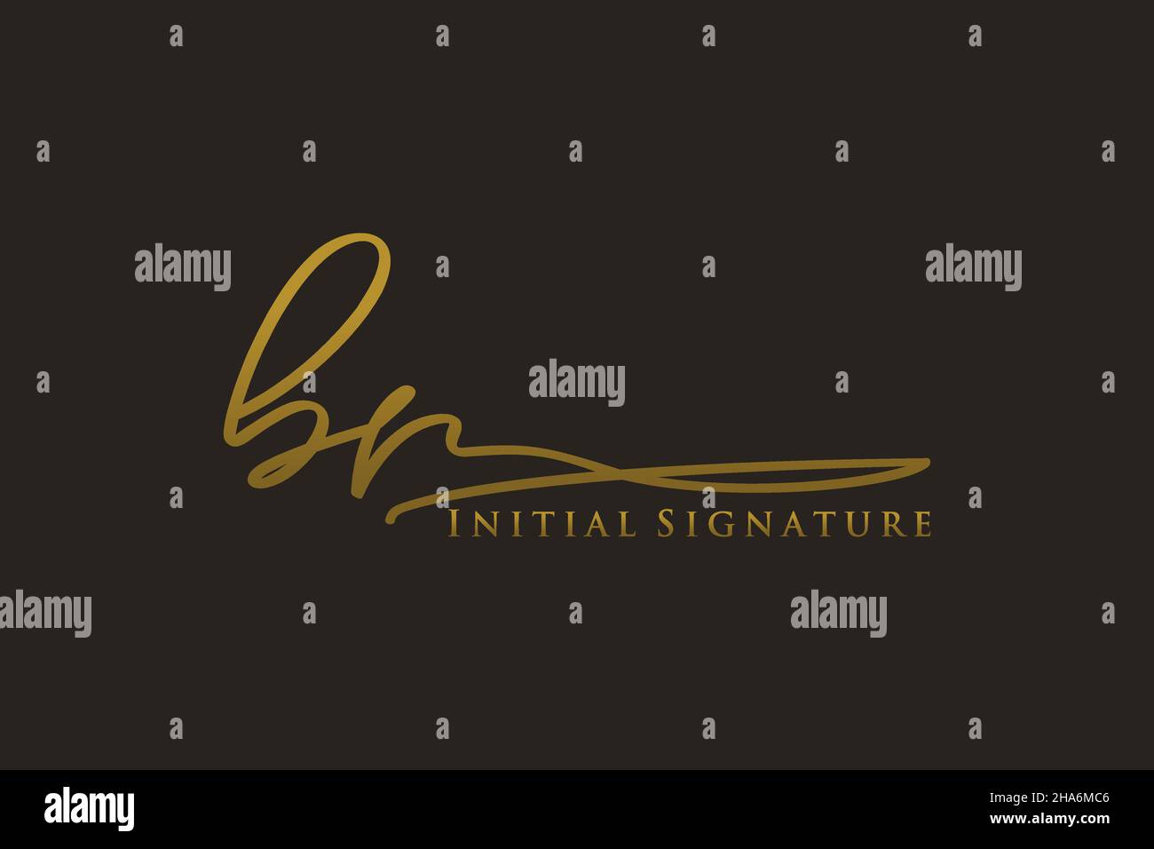 BR Letter Signature Logo Template elegant design logo. Hand drawn ...