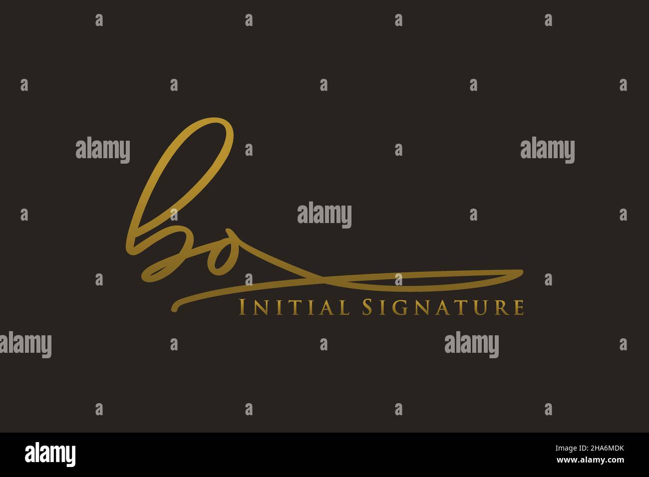 BO Letter Signature Logo Template elegant design logo. Hand drawn ...