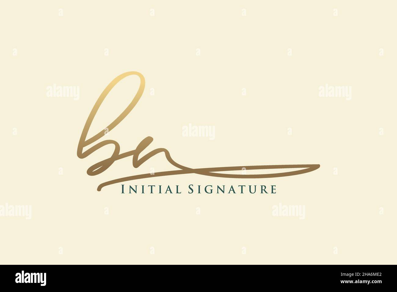 BN Letter Signature Logo Template elegant design logo. Hand drawn ...