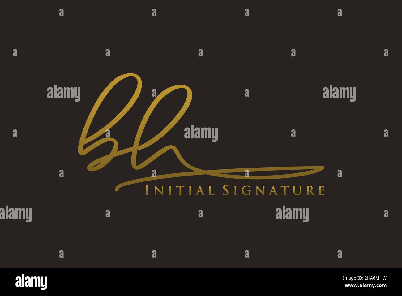 BH Letter Signature Logo Template elegant design logo. Hand drawn ...
