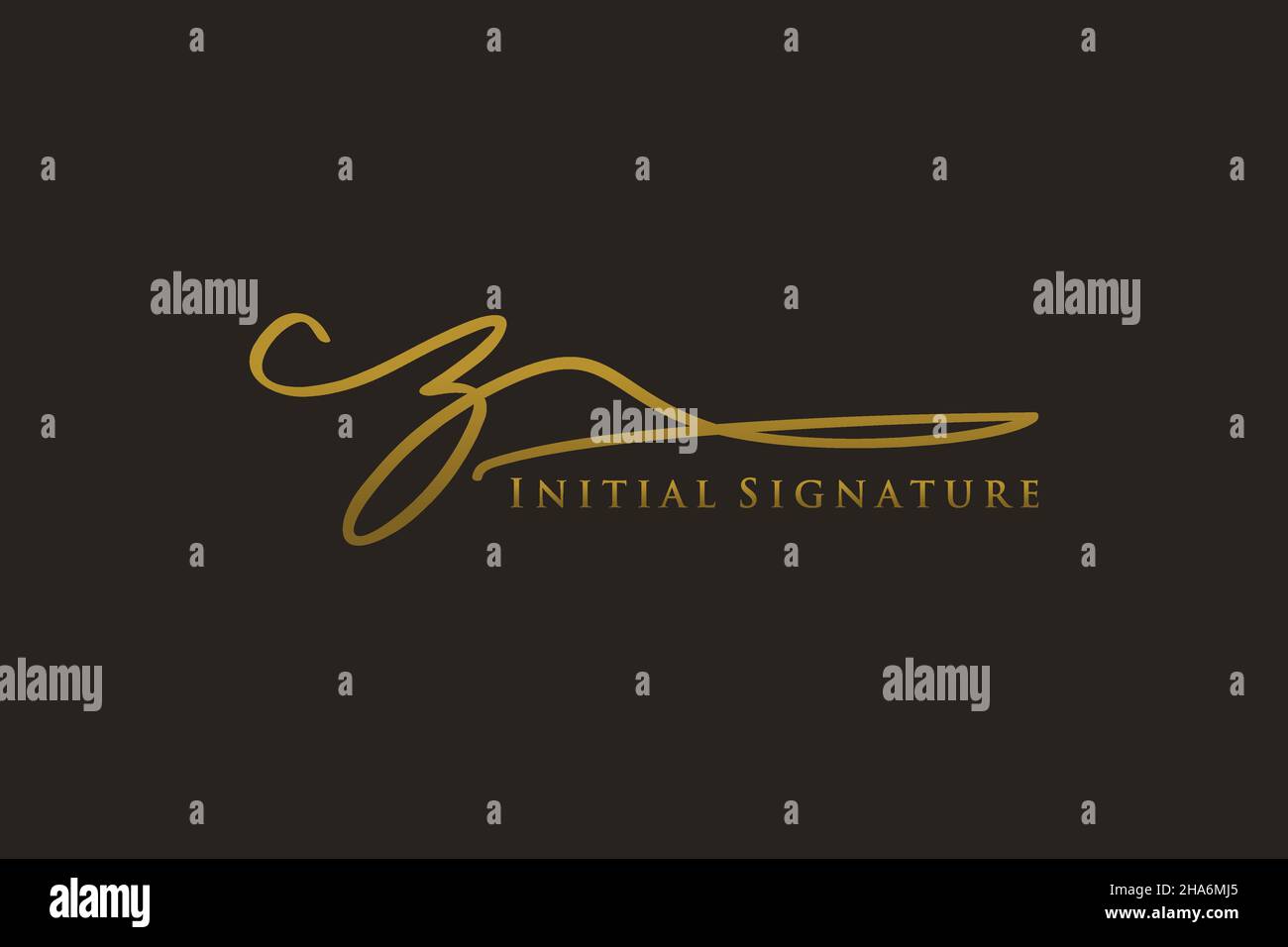 CZ Letter Signature Logo Template elegant design logo. Hand drawn ...