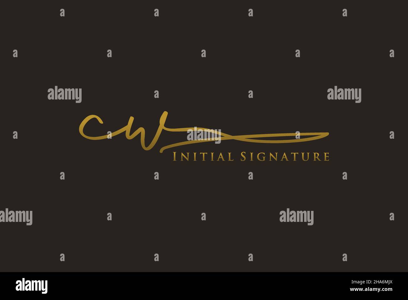 CW Letter Signature Logo Template elegant design logo. Hand drawn ...