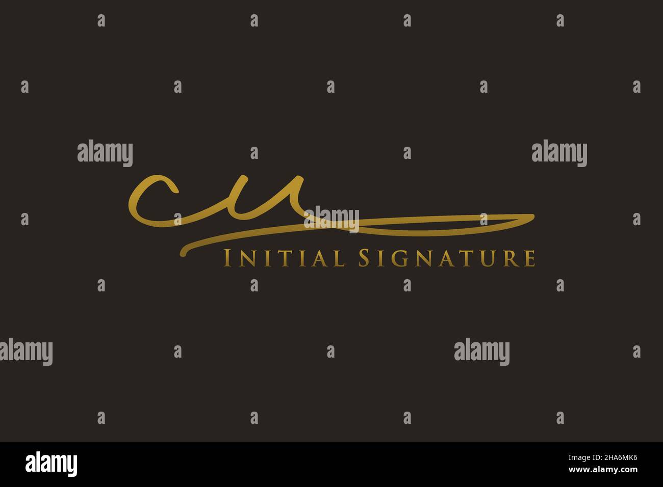 CU Letter Signature Logo Template elegant design logo. Hand drawn ...