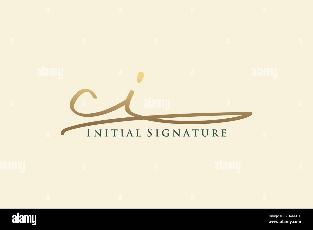 CI Letter Signature Logo Template elegant design logo. Hand drawn ...