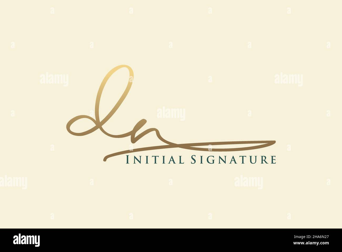 DN Letter Signature Logo Template elegant design logo. Hand drawn ...