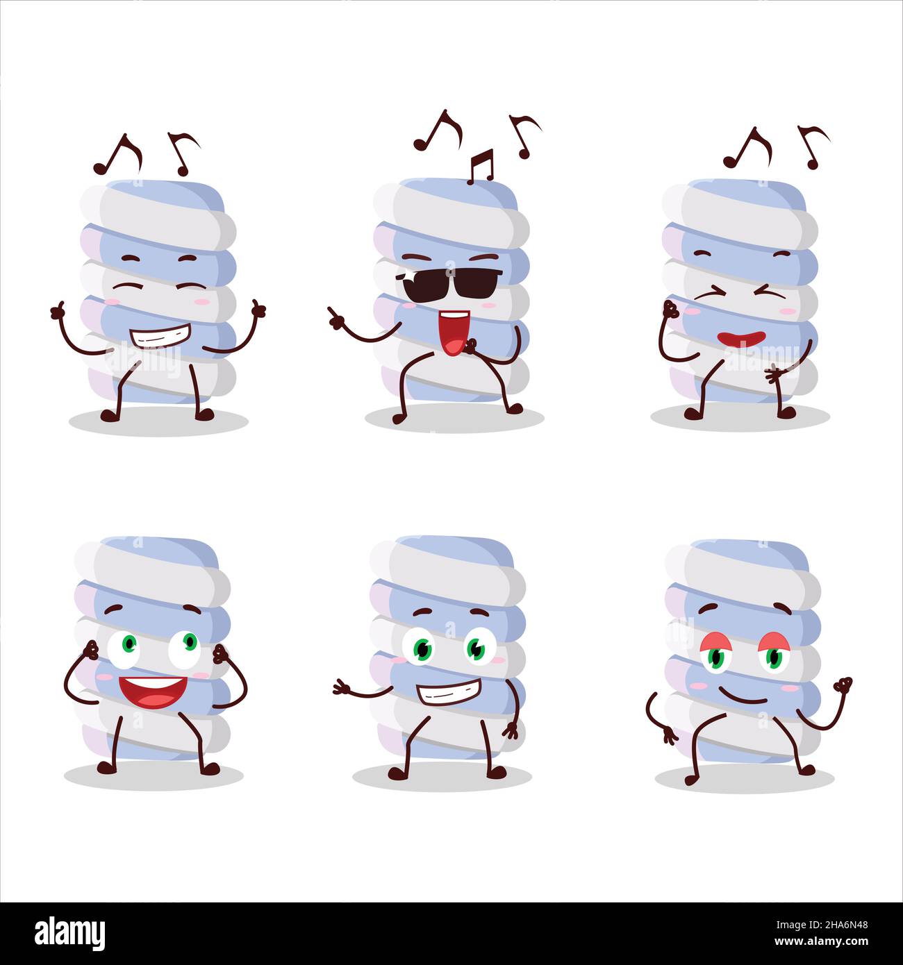 An image of blue marshmallow twist dancer cartoon character enjoying ...