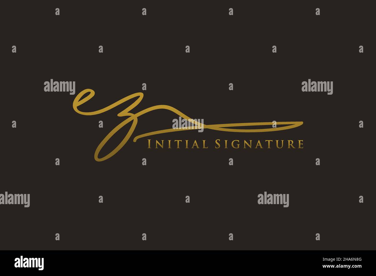 EZ Letter Signature Logo Template elegant design logo. Hand drawn ...