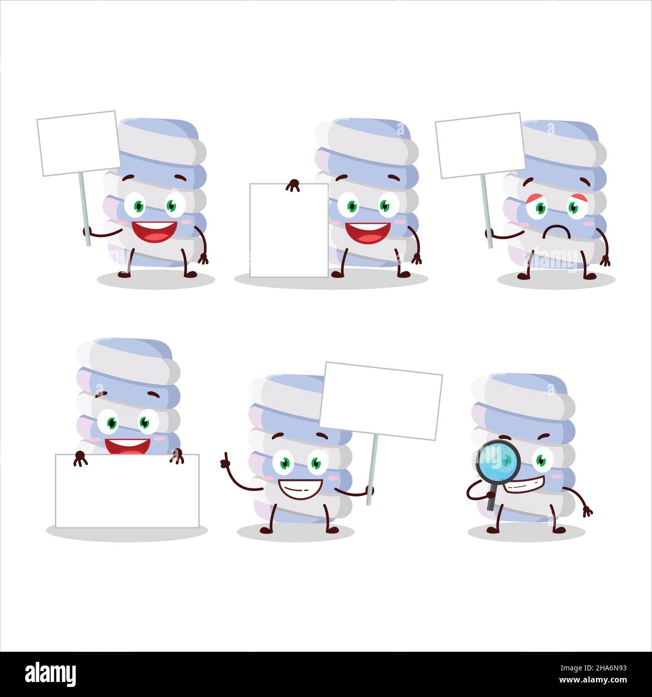 Blue marshmallow twist cartoon character bring information board ...