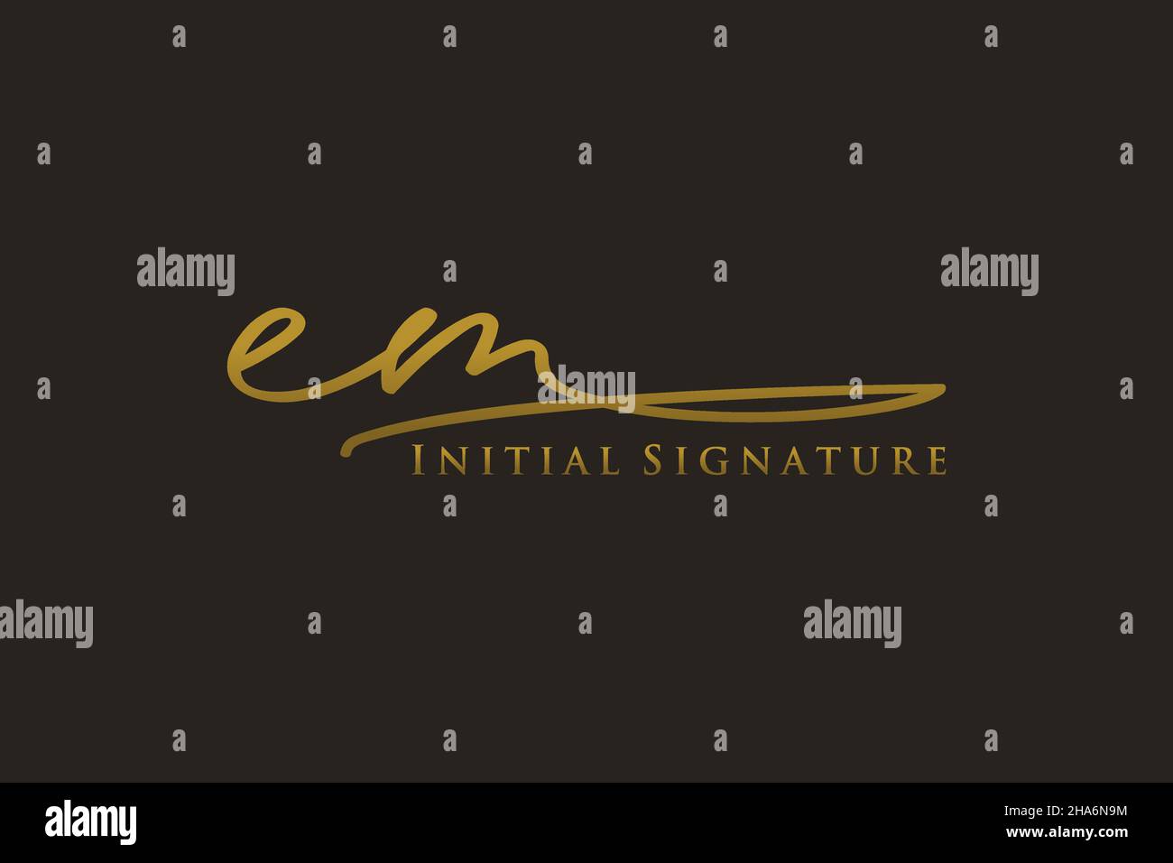 EM Letter Signature Logo Template elegant design logo. Hand drawn ...