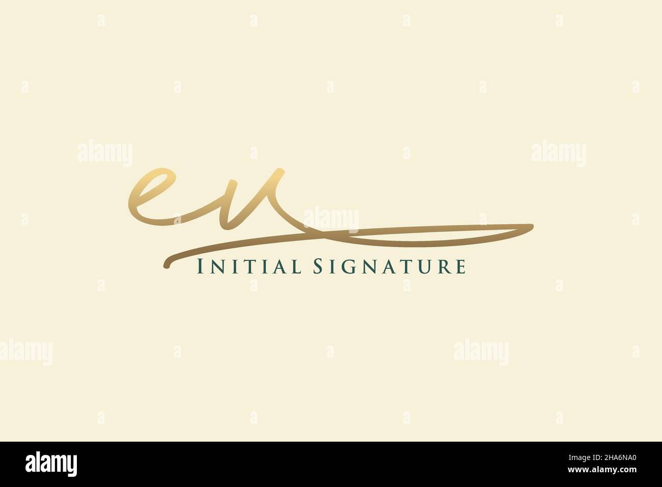 EV Letter Signature Logo Template elegant design logo. Hand drawn ...
