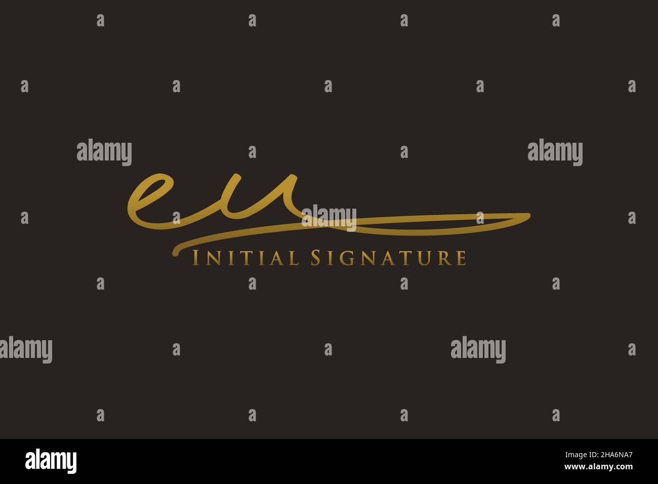 CU Letter Signature Logo Template elegant design logo. Hand drawn ...