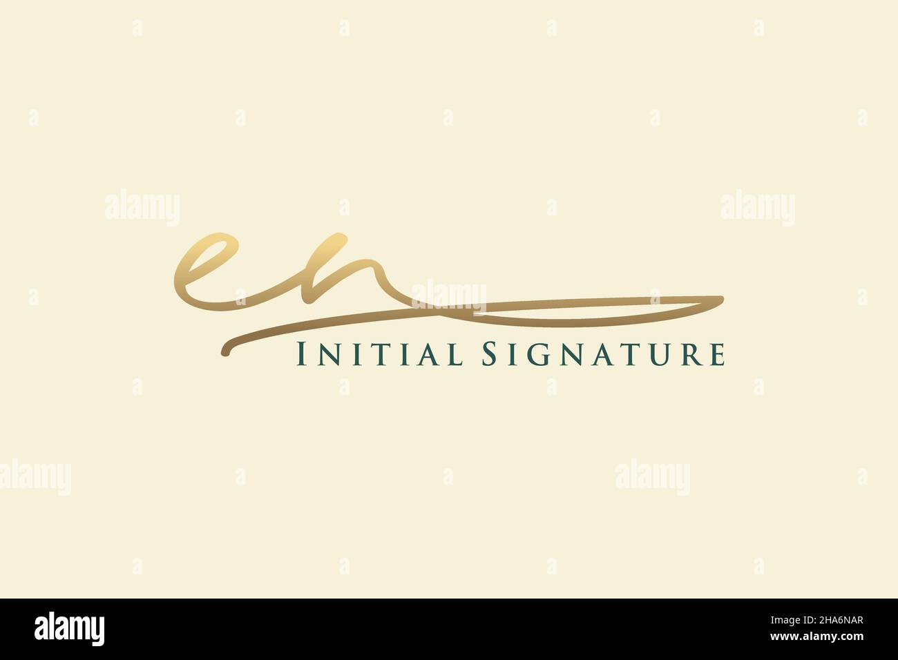 EN Letter Signature Logo Template elegant design logo. Hand drawn ...