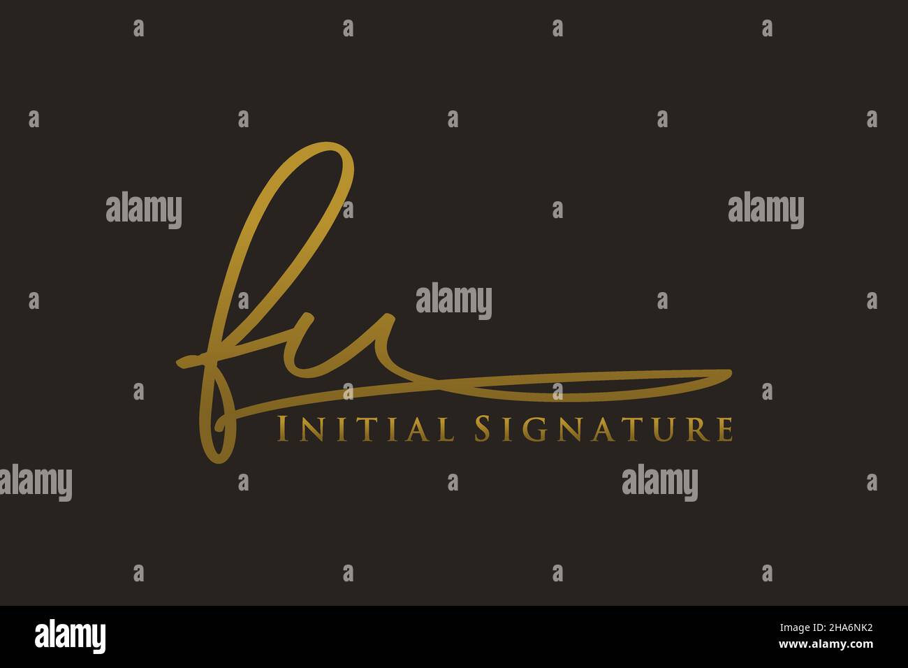 FU Letter Signature Logo Template elegant design logo. Hand drawn ...