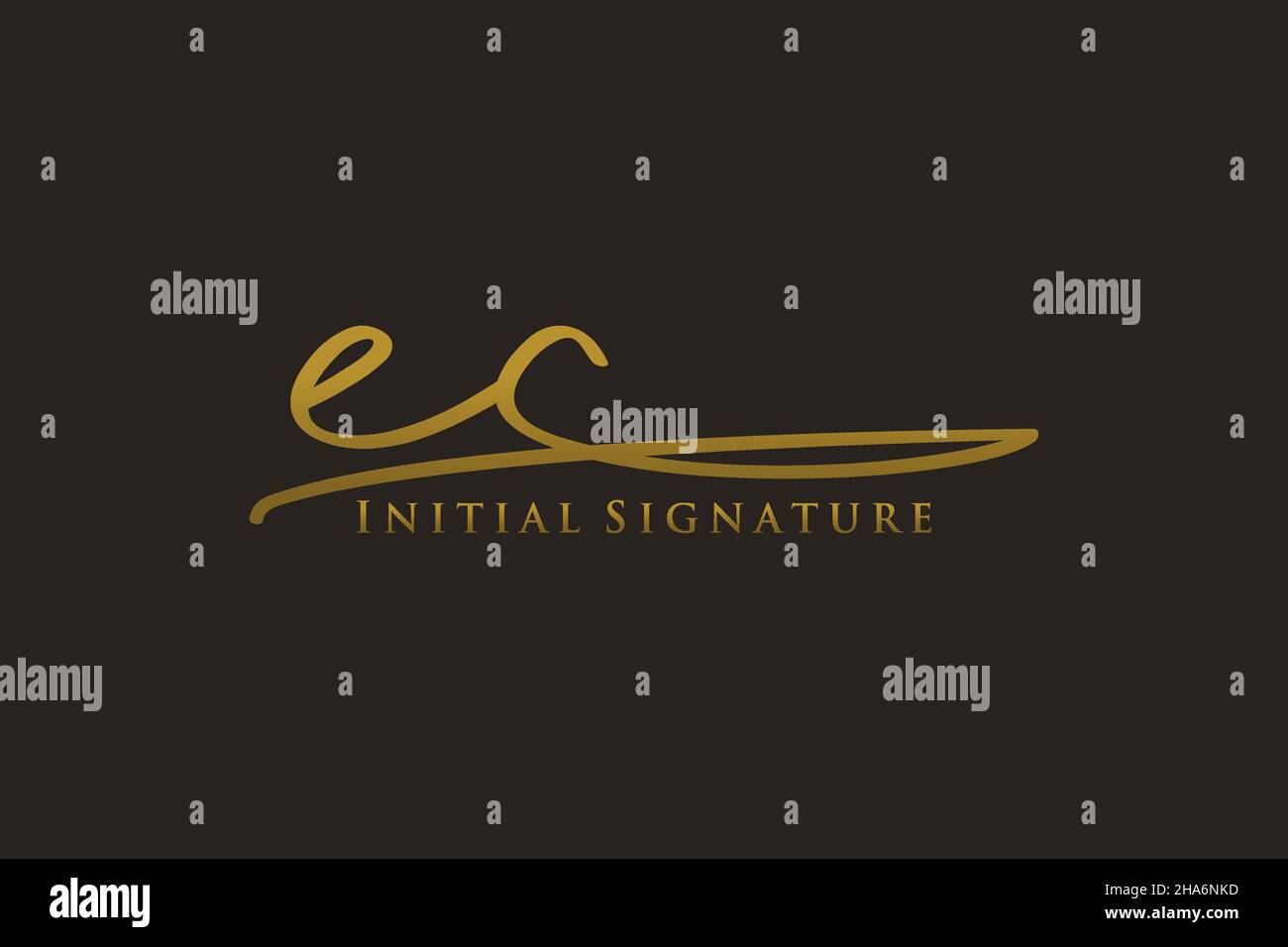 EC Letter Signature Logo Template elegant design logo. Hand drawn ...