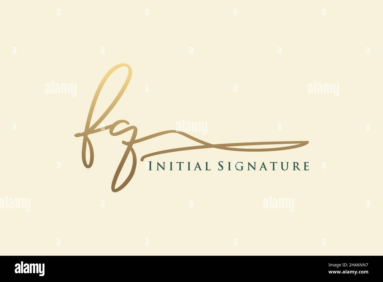 FQ Letter Signature Logo Template elegant design logo. Hand drawn ...