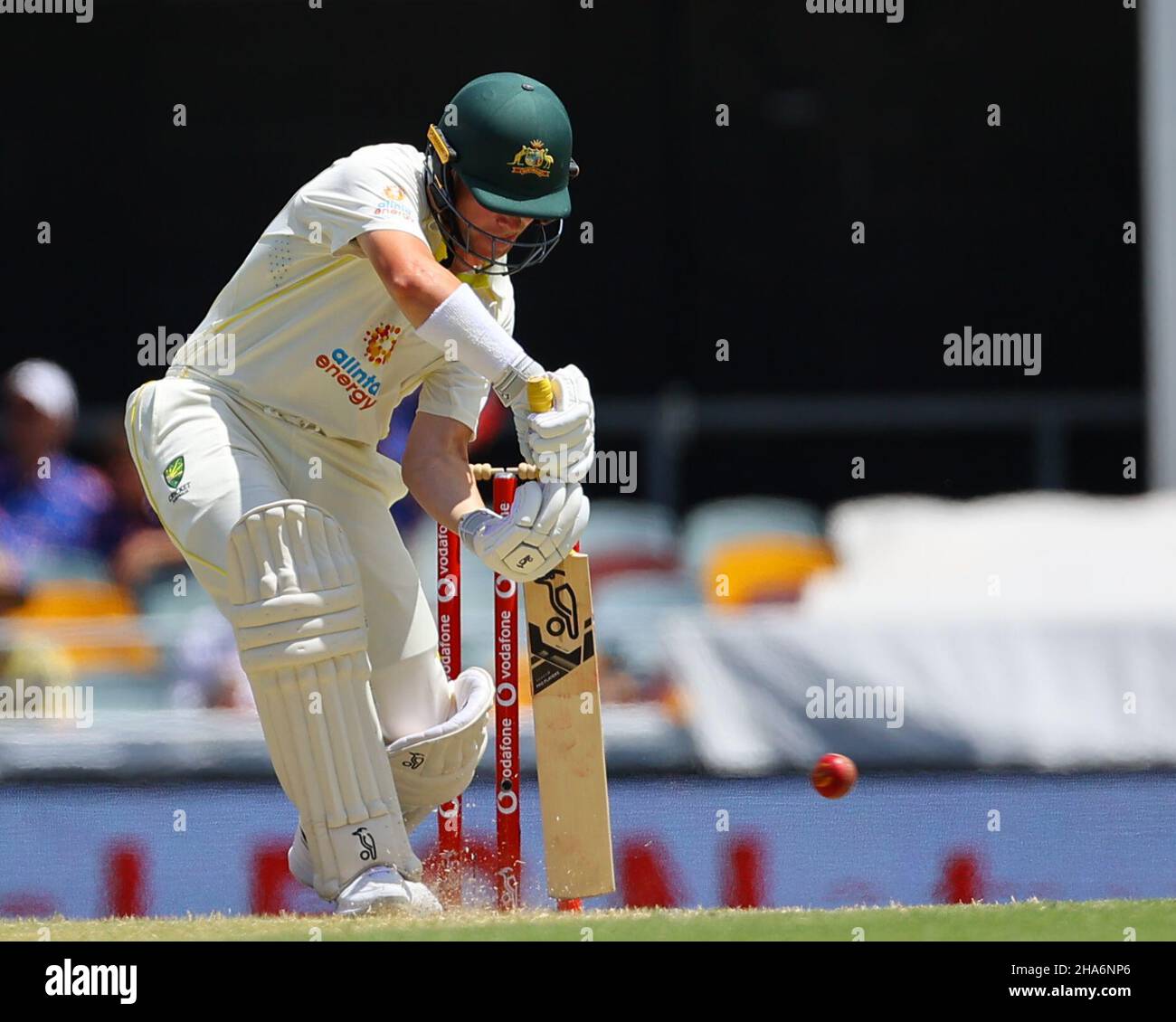 Marcus Harris of Australia hits the final required runs for Australia ...