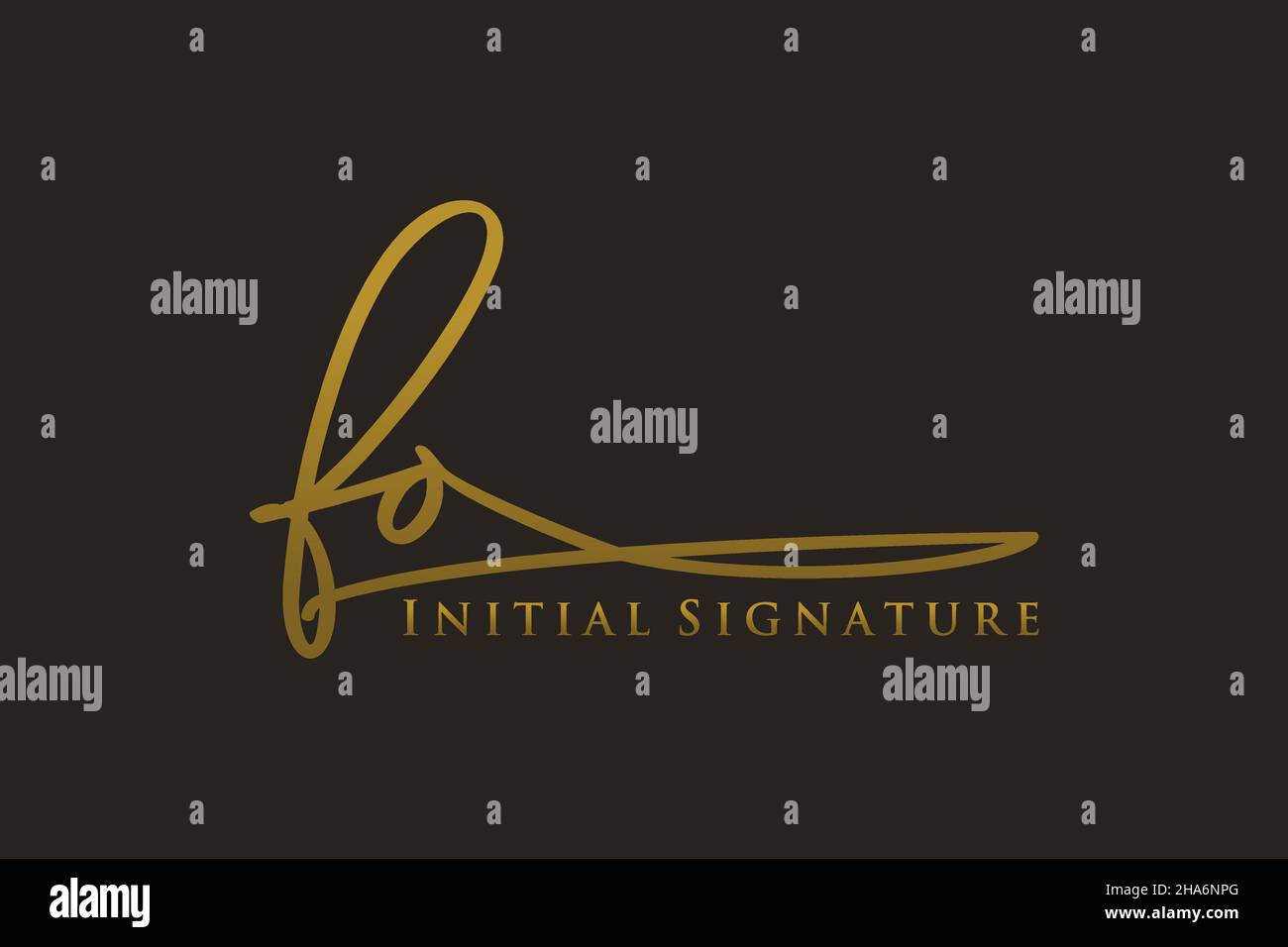 FO Letter Signature Logo Template elegant design logo. Hand drawn ...