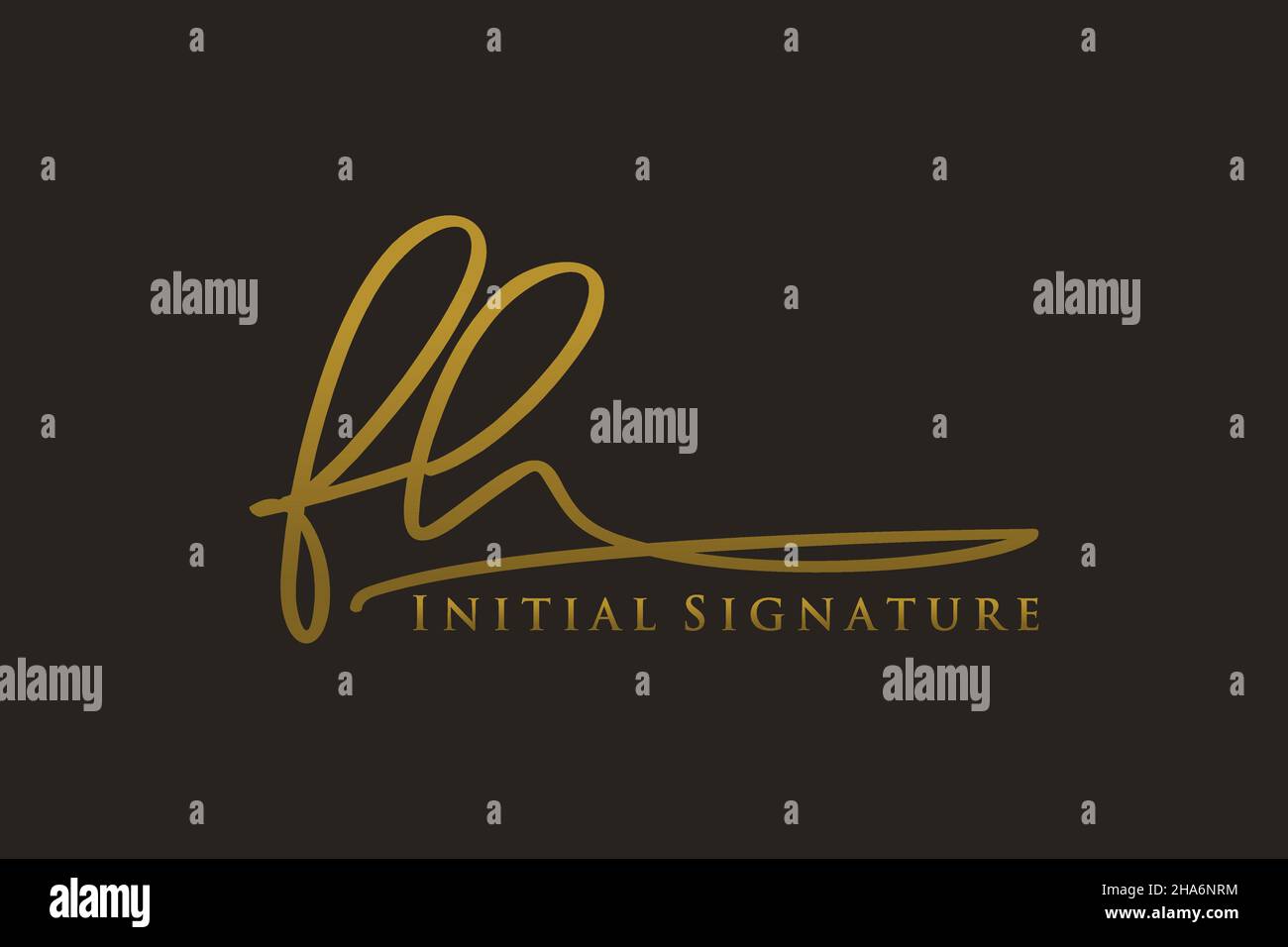FH Letter Signature Logo Template elegant design logo. Hand drawn ...