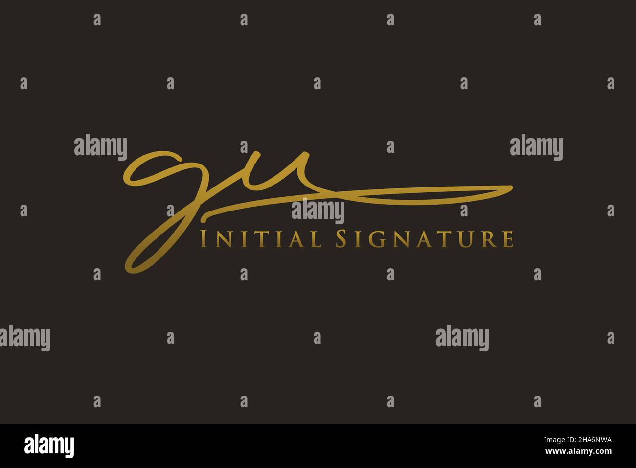 GU Letter Signature Logo Template elegant design logo. Hand drawn ...