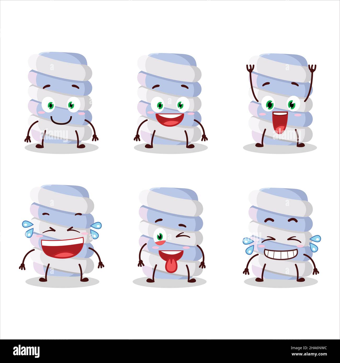 Cartoon character of blue marshmallow twist with smile expression ...