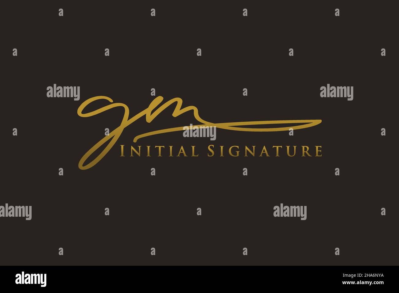 GM Letter Signature Logo Template elegant design logo. Hand drawn ...