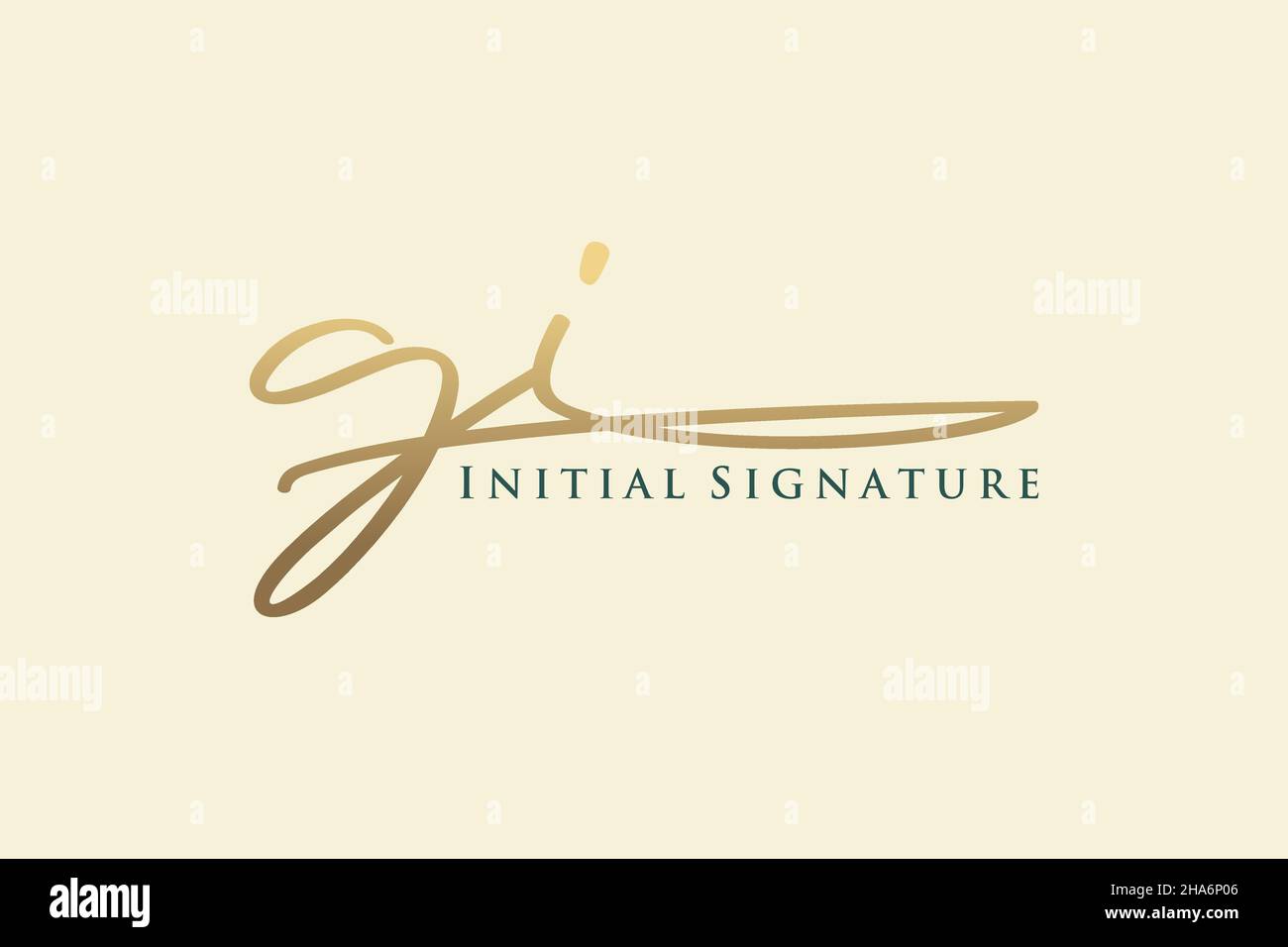 GI Letter Signature Logo Template elegant design logo. Hand drawn ...