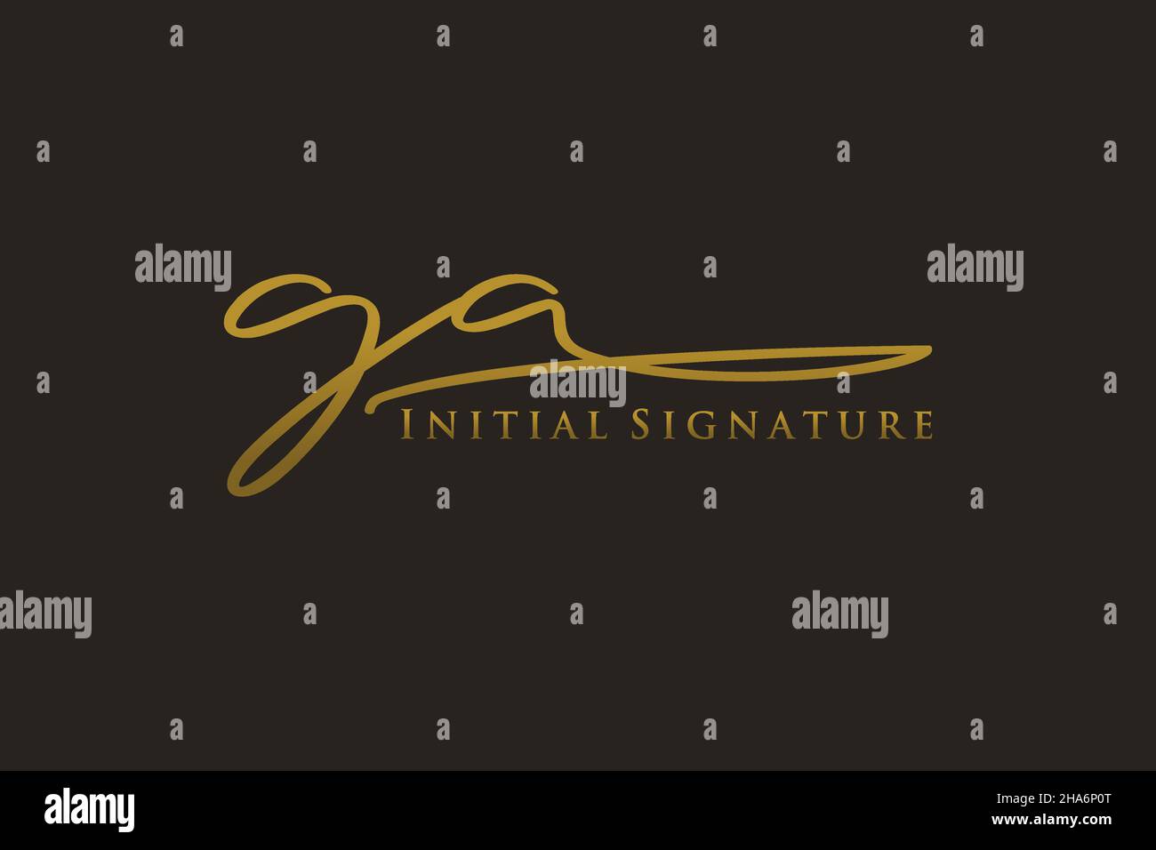 GA Letter Signature Logo Template elegant design logo. Hand drawn ...