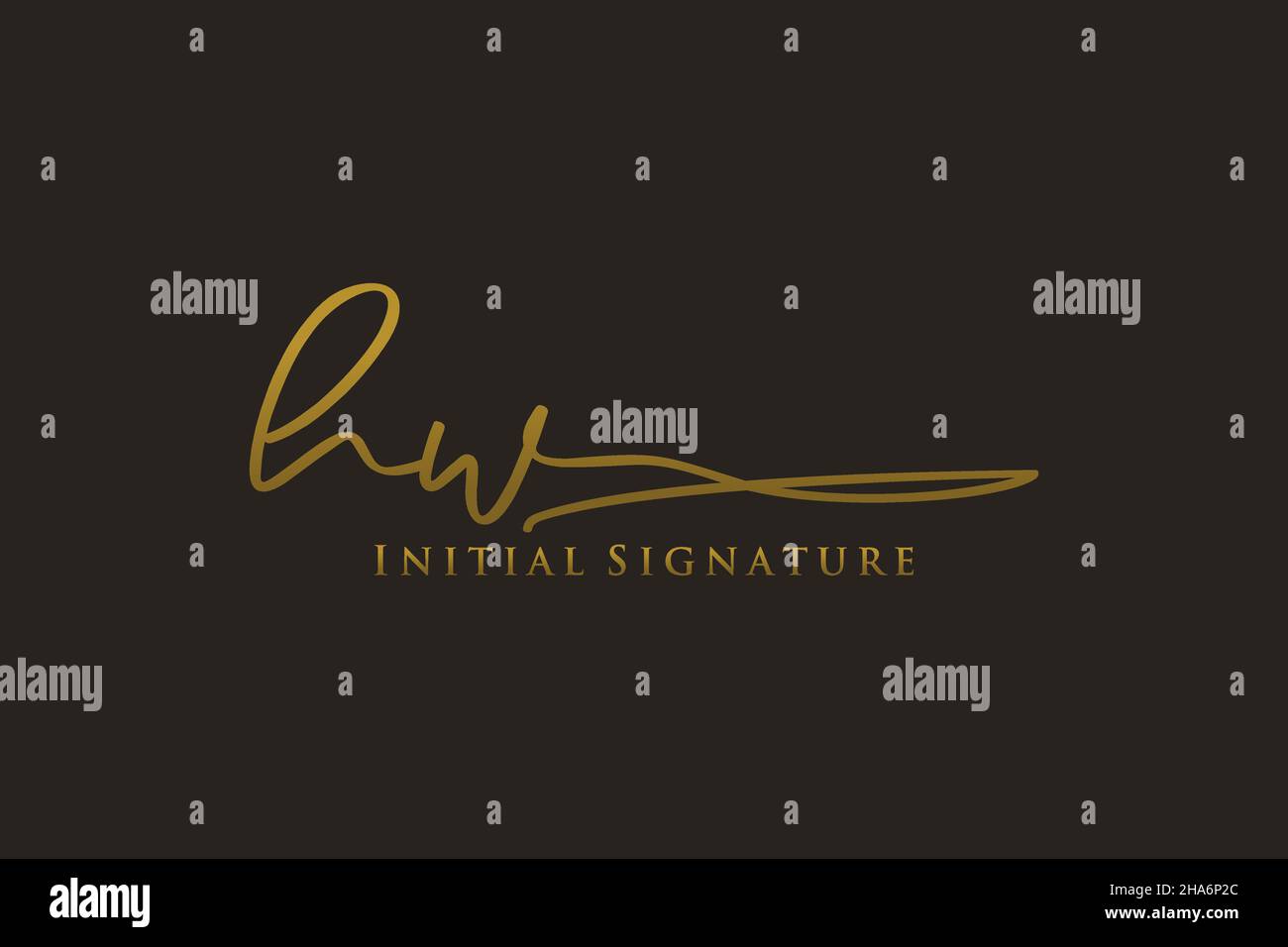 HW Letter Signature Logo Template elegant design logo. Hand drawn ...