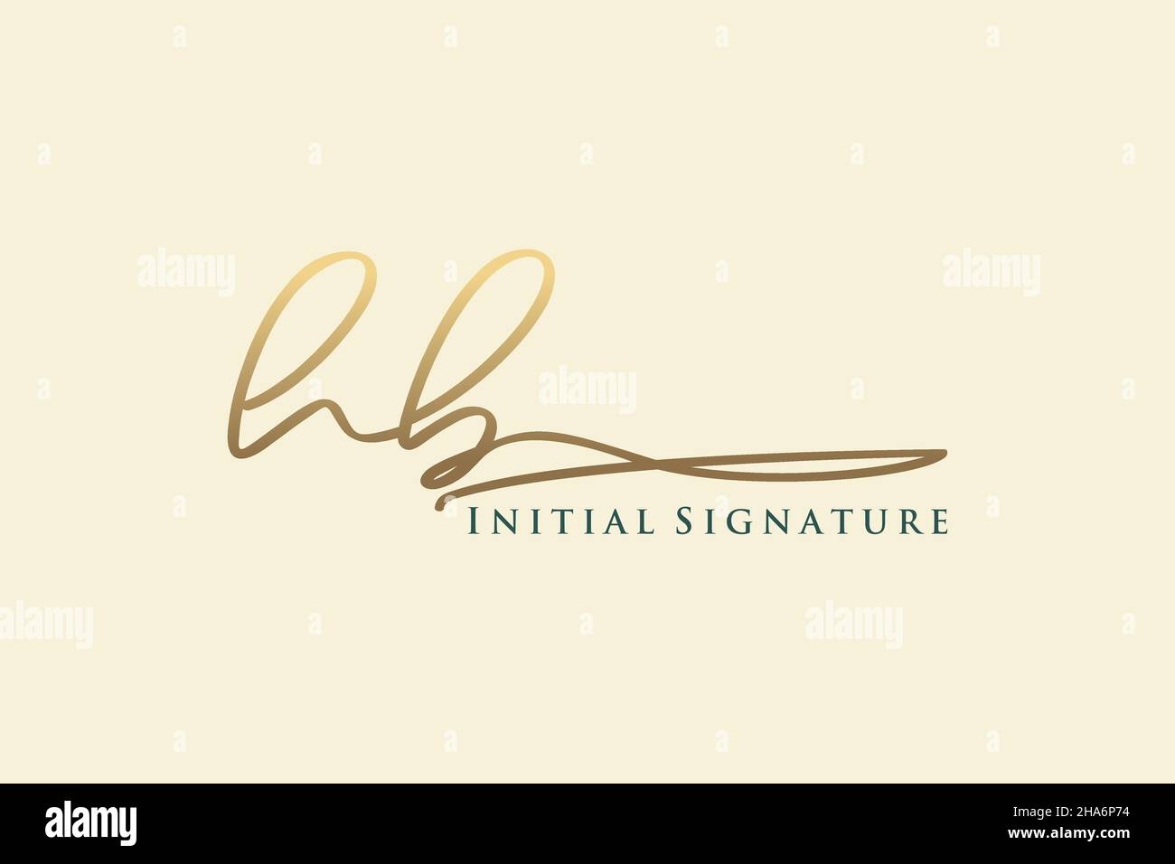 HB Letter Signature Logo Template elegant design logo. Hand drawn ...