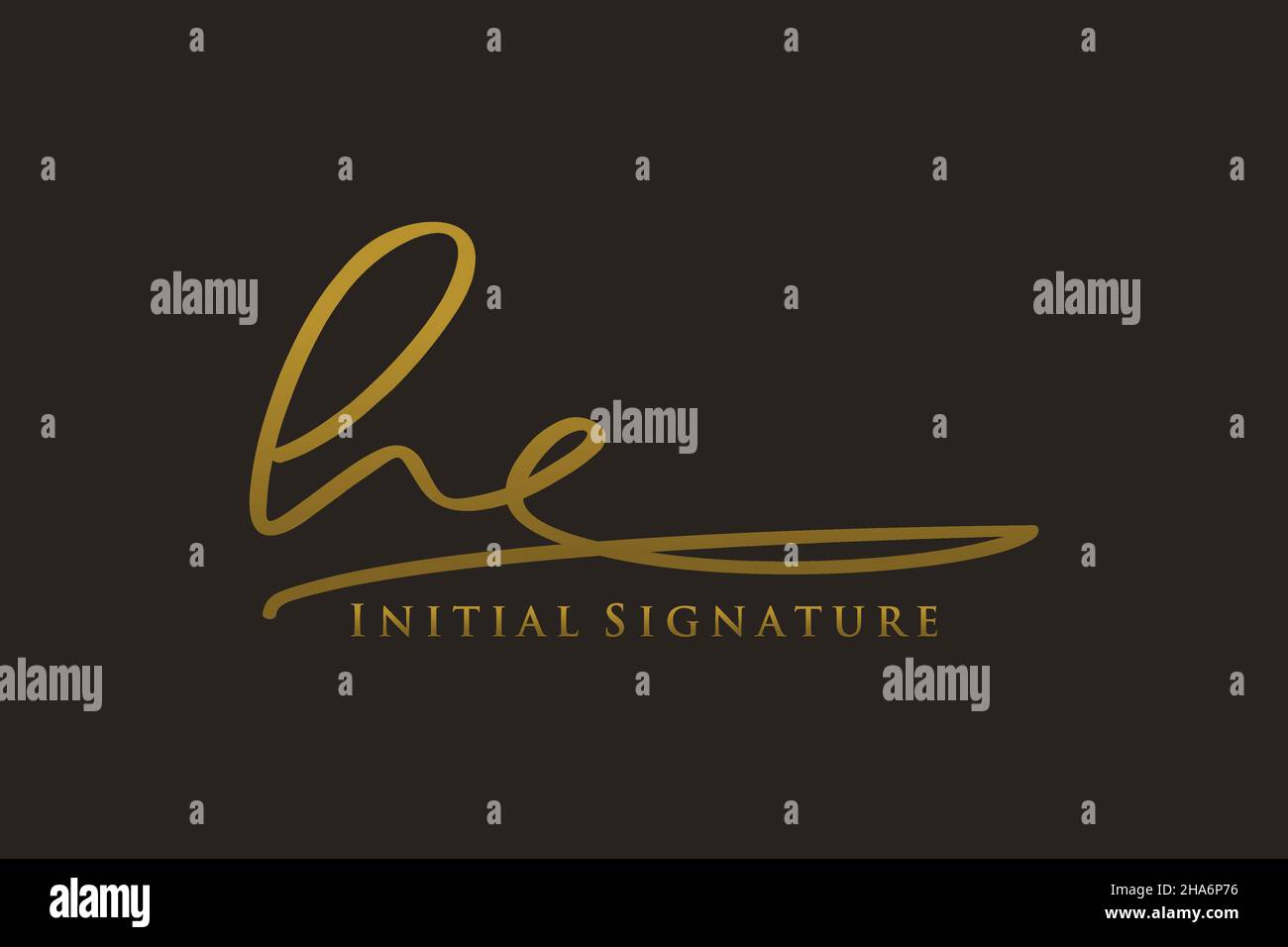HE Letter Signature Logo Template elegant design logo. Hand drawn ...