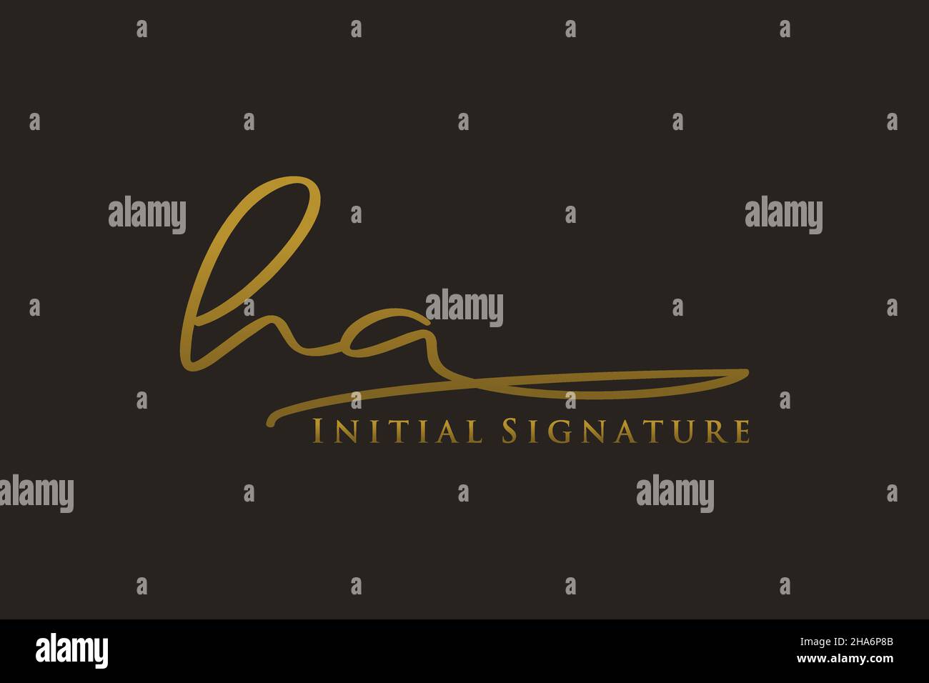 HA Letter Signature Logo Template elegant design logo. Hand drawn ...