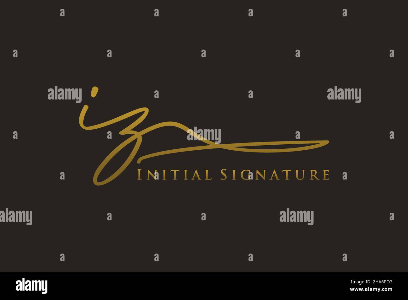 IZ Letter Signature Logo Template elegant design logo. Hand drawn ...