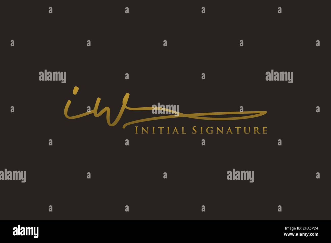 IW Letter Signature Logo Template elegant design logo. Hand drawn ...