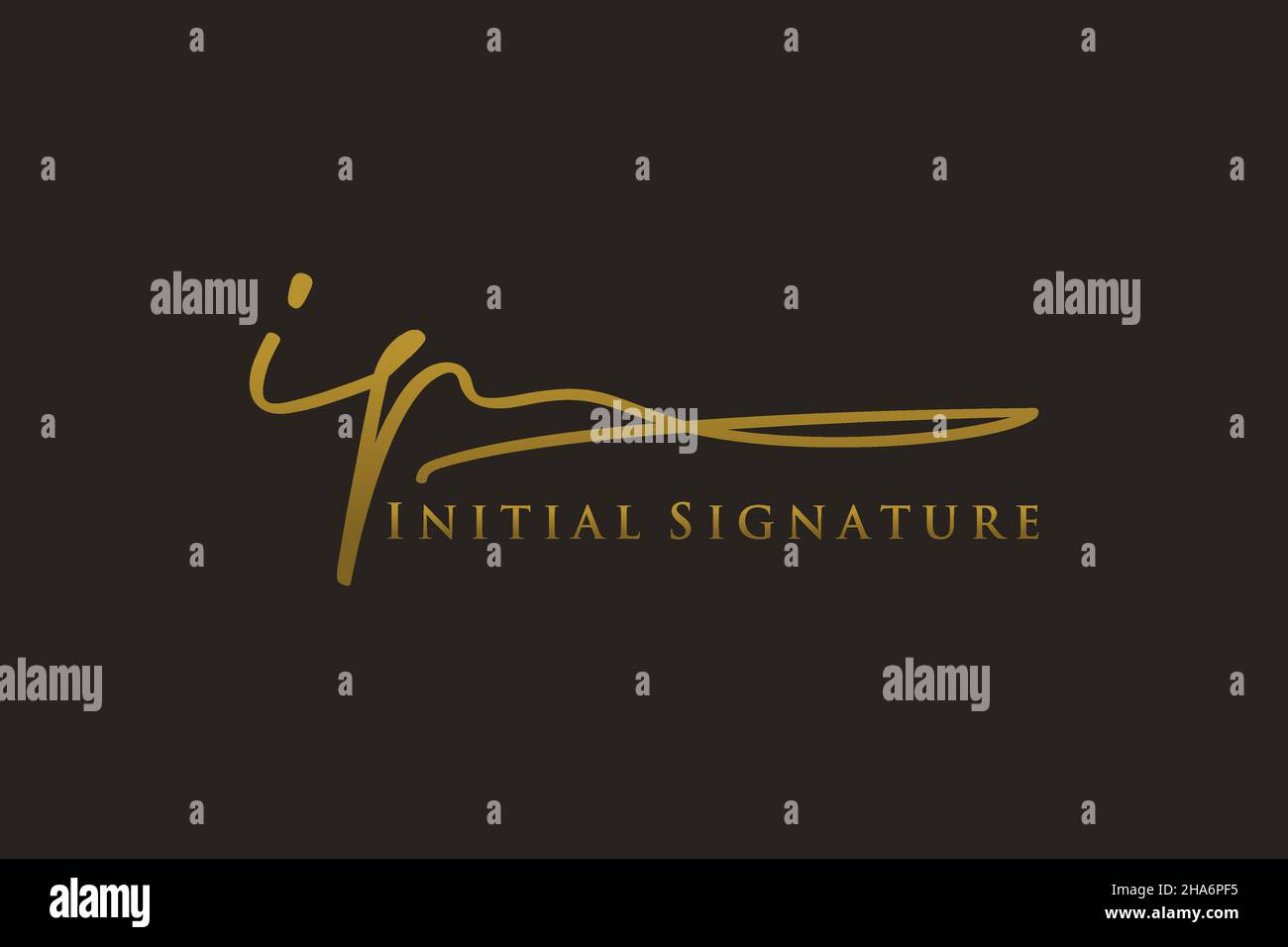 IP Letter Signature Logo Template elegant design logo. Hand drawn ...