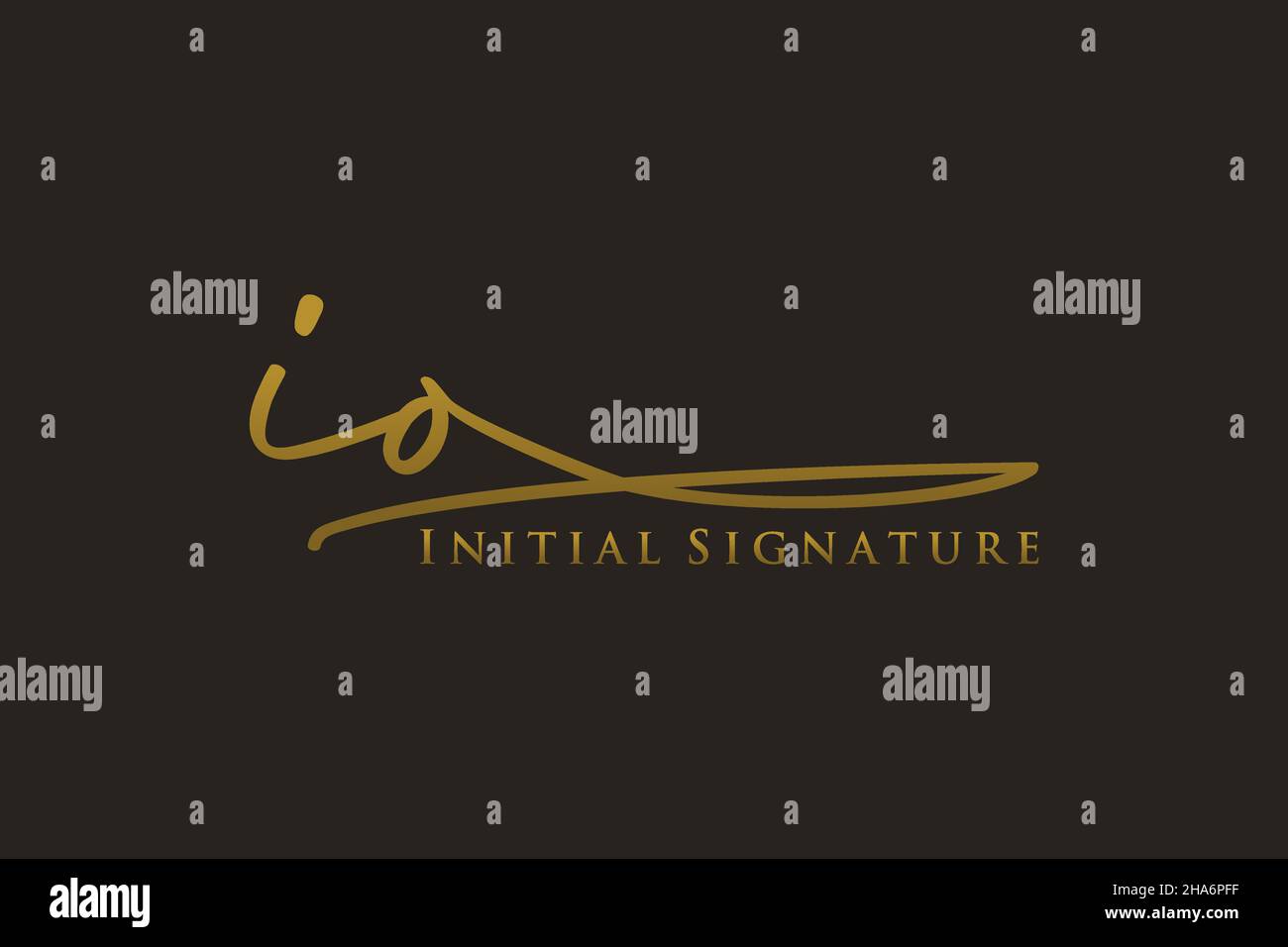 IO Letter Signature Logo Template elegant design logo. Hand drawn ...
