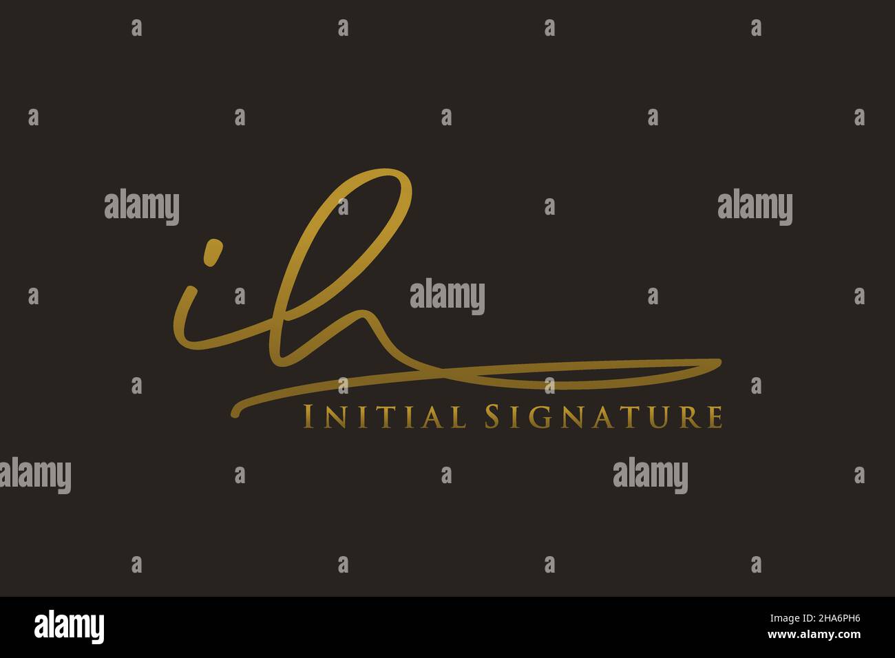 IH Letter Signature Logo Template elegant design logo. Hand drawn ...